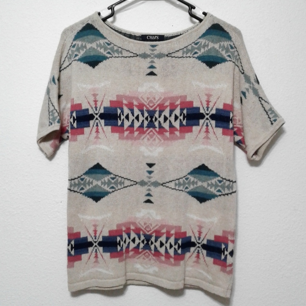 Chaps Navajo-Inspired Chinle Pattern Sweater - Gem